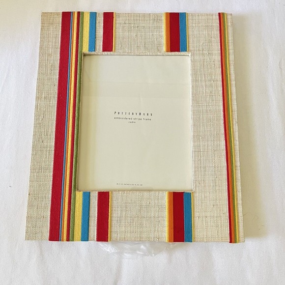 Pottery Barn | Accents | Pottery Barn Embroidered Stripe Frame Cadre ...